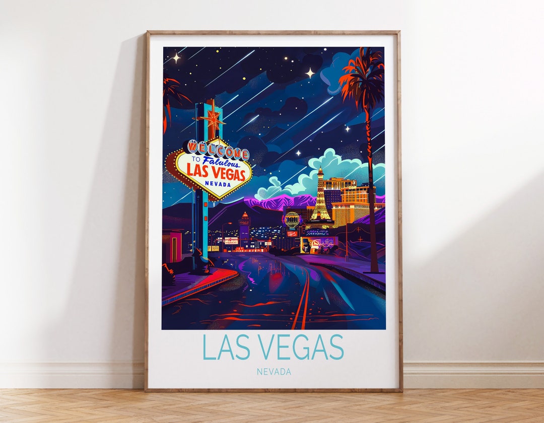 Las Vegas Nevada Travel Poster, Nevada Wall Art, Nevada Poster, USA ...