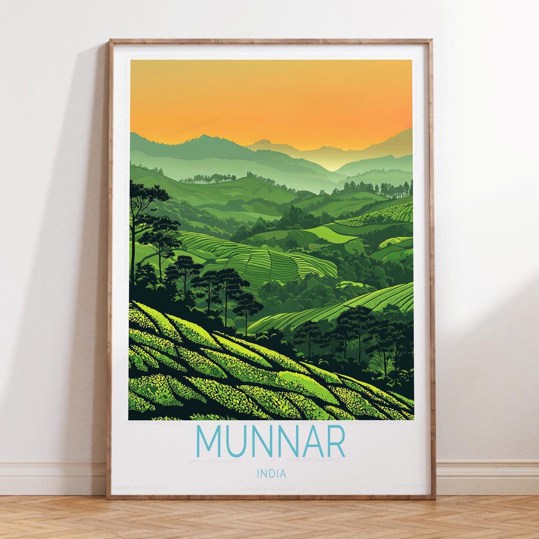 Munnar India Travel Print, India Travel Poster, Munnar Wall Art Print ...