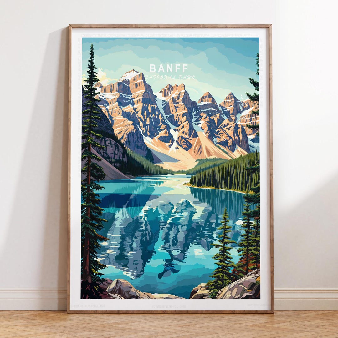 Banff National Park Wall Art Print, National Park Travel Poster, Banff ...