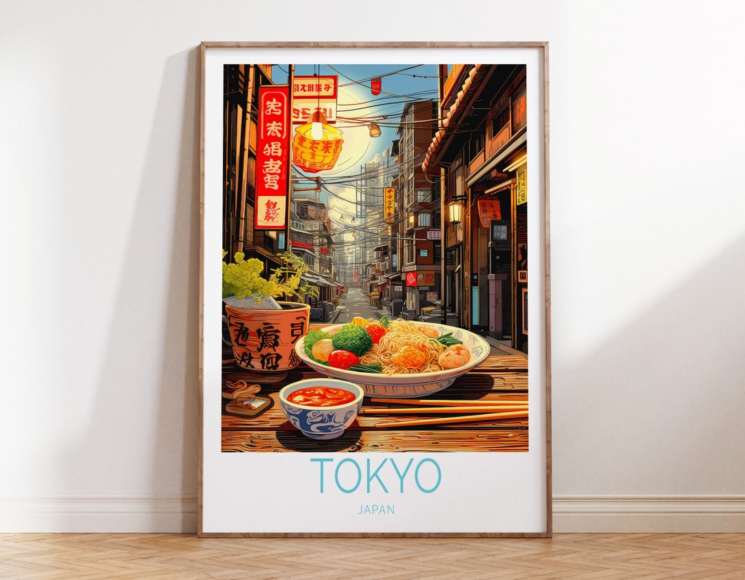 Tokyo Japan Travel Poster, Tokyo Japan Ramen Food Poster Wall Art ...