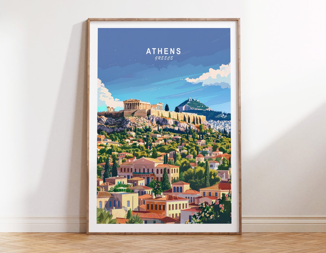 Athens Travel Poster, Greece Wall Art, Parthenon Travel Poster, Greece ...
