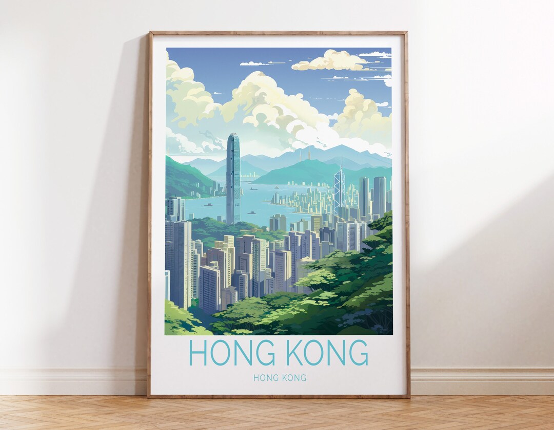 Hong Kong Travel Poster Hong Kong Poster, Hong Kong Travel Wall Art ...