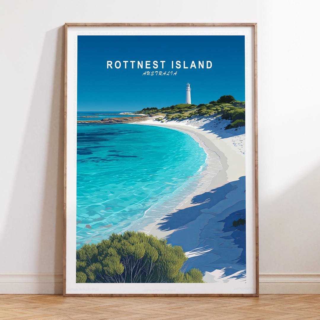 Rottnest Island Travel Poster, Rottnest Island Australia Travel Wall ...
