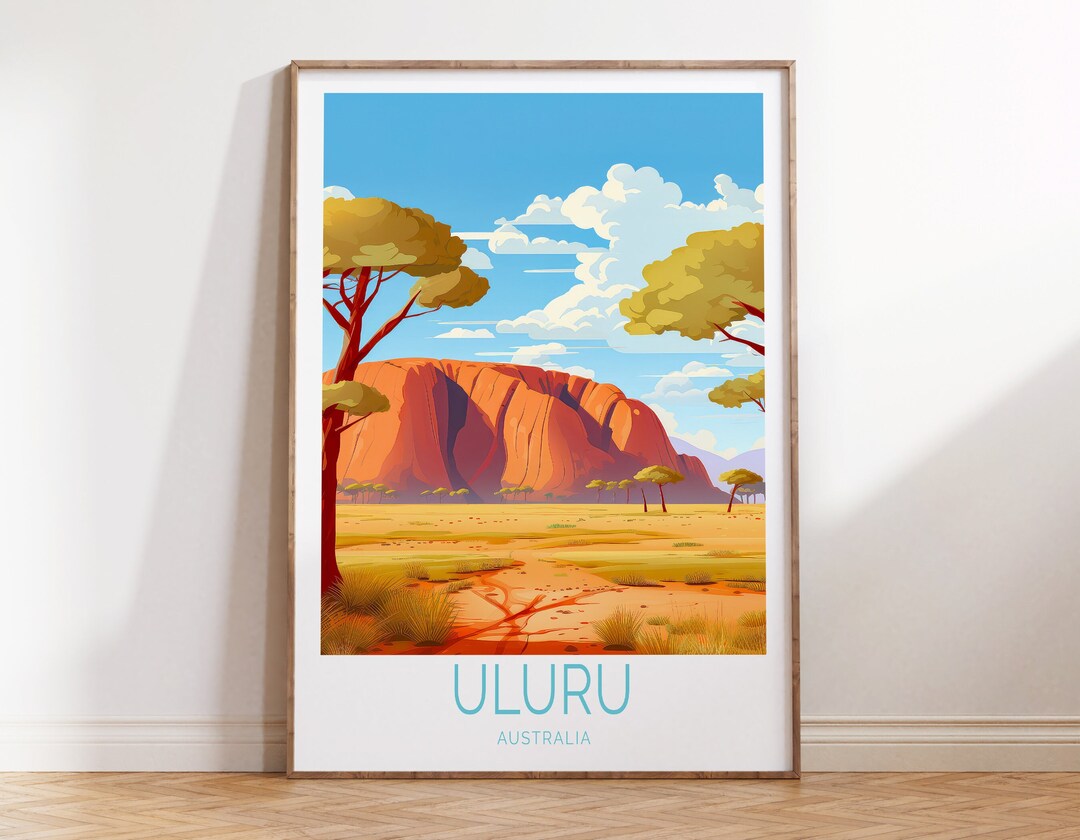 Uluru Travel Poster, Australia Travel Poster, Uluru Travel Wall Art ...