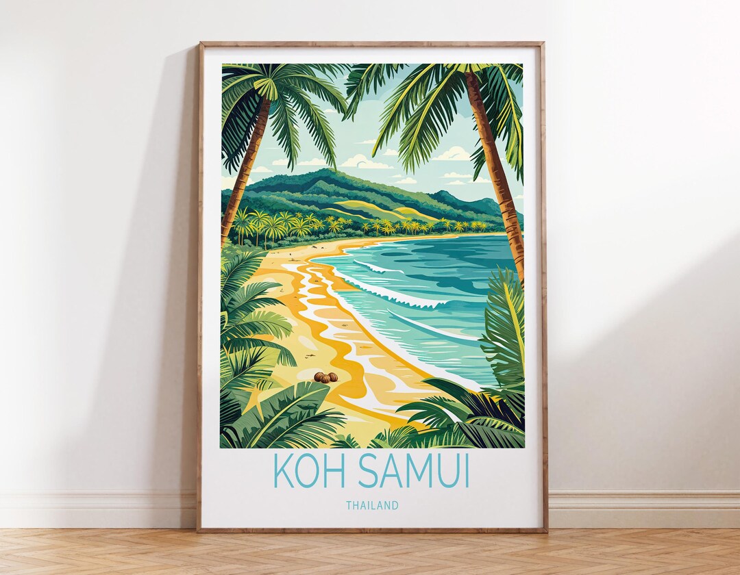 Koh Samui Thailand Poster, Thailand Travel Wall Art, Koh Samui Travel ...