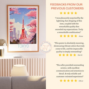 Tokyo Tower Japanese Travel Poster, Tokyo Japan Poster Wall Art, Tokyo ...