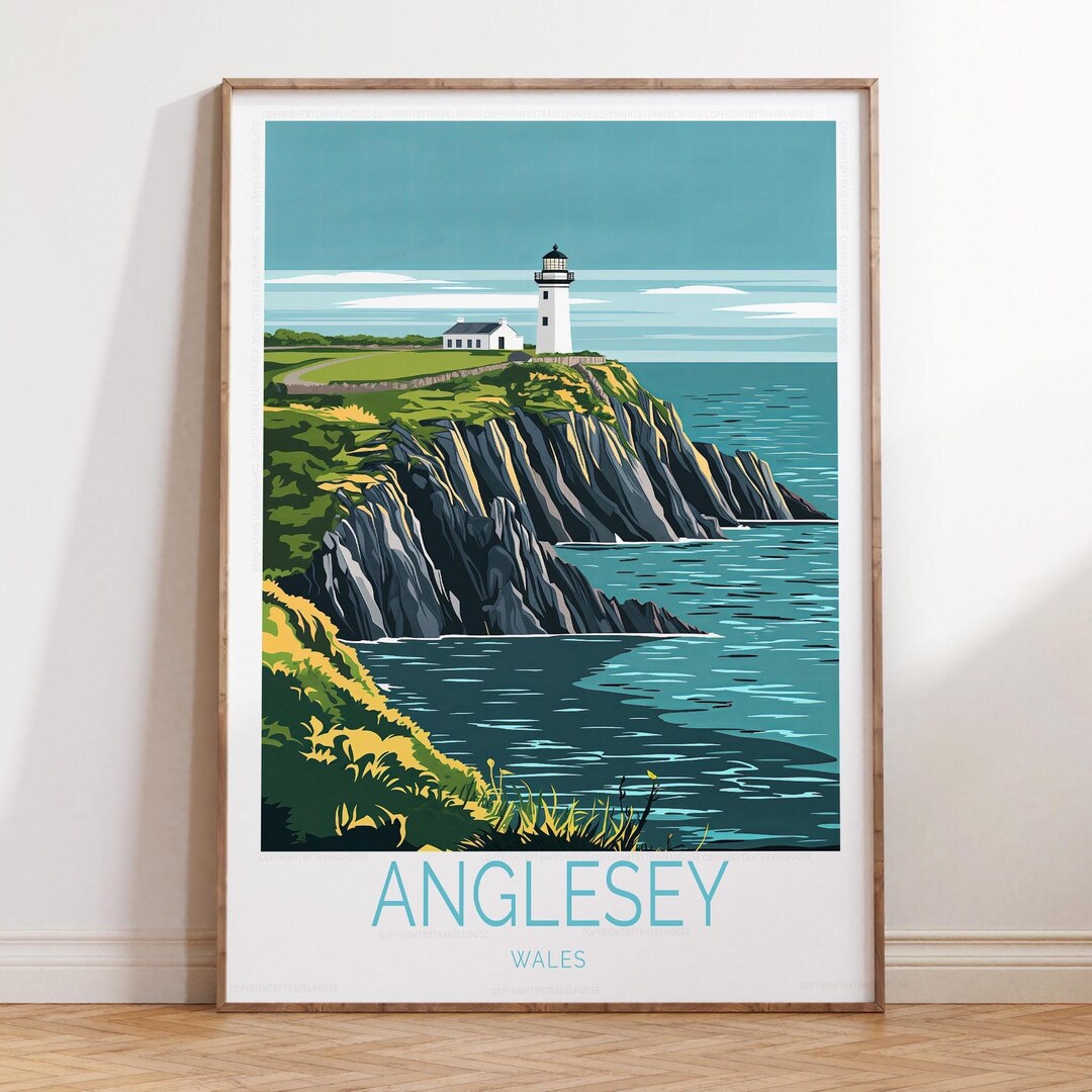 Anglesey Wales Travel Wall Art, Anglesey Travel Poster, Wales Travel ...