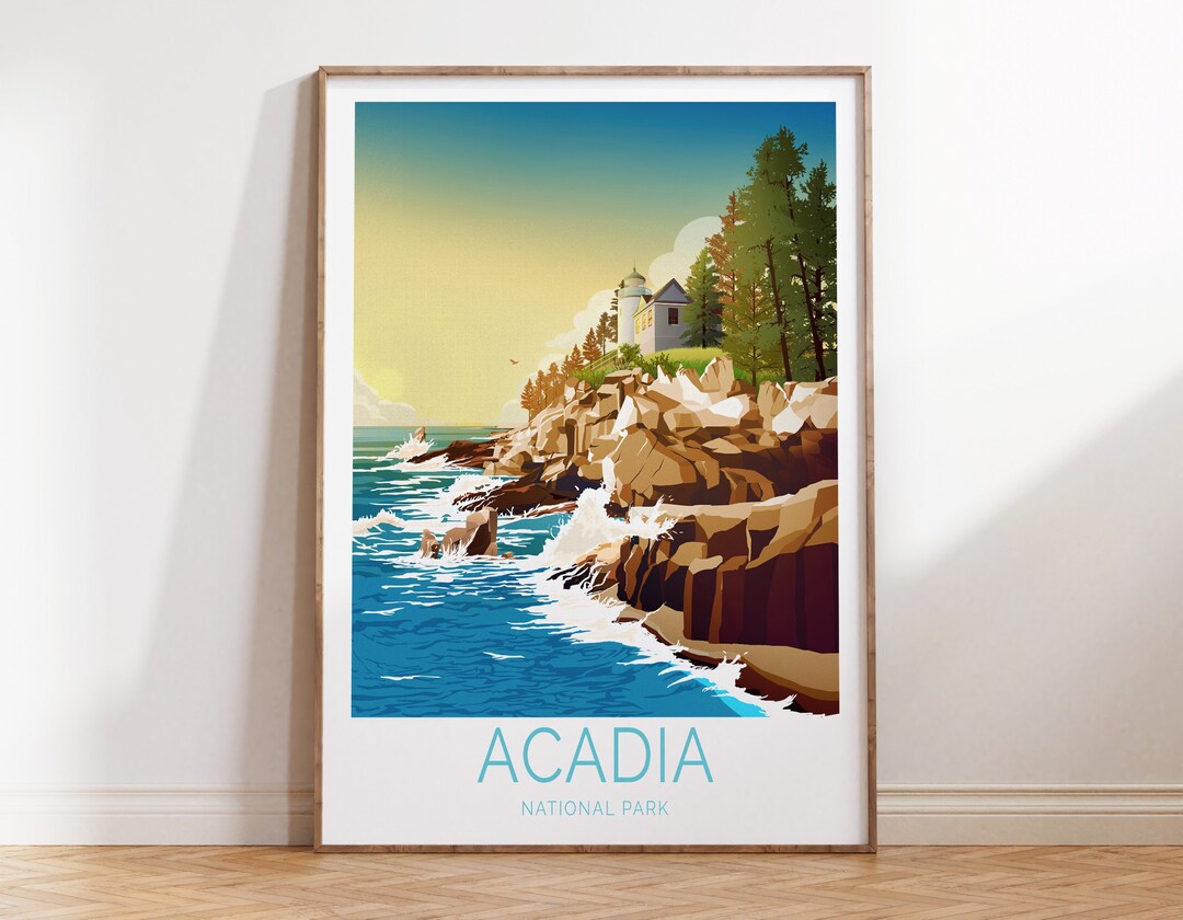 Acadia National Parktravel Poster, Acadia National Park Wall Art ...