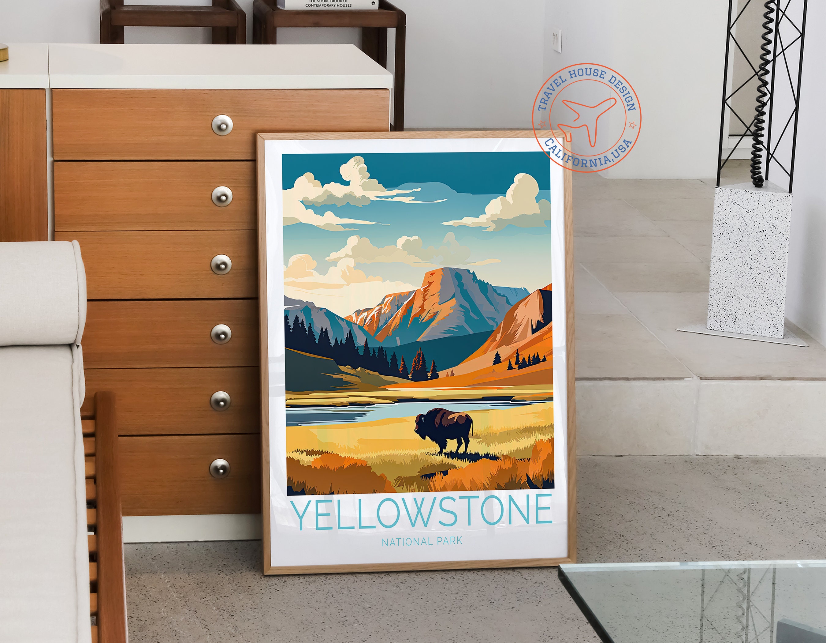 Yellowstone National Park, Yellowstone Poster, Yellowstone Travel Wall ...