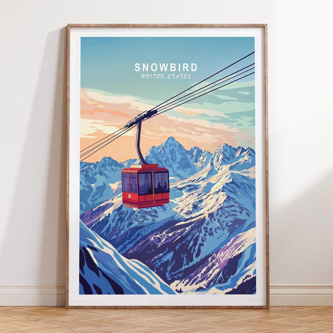 Snowbird United States Skiing Print, Snowbird Winter Poster, Utah Wall ...
