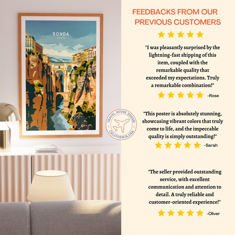Ronda Spain Poster, Spain Travel Wall Art, Bridge Ronda Poster, Spain ...