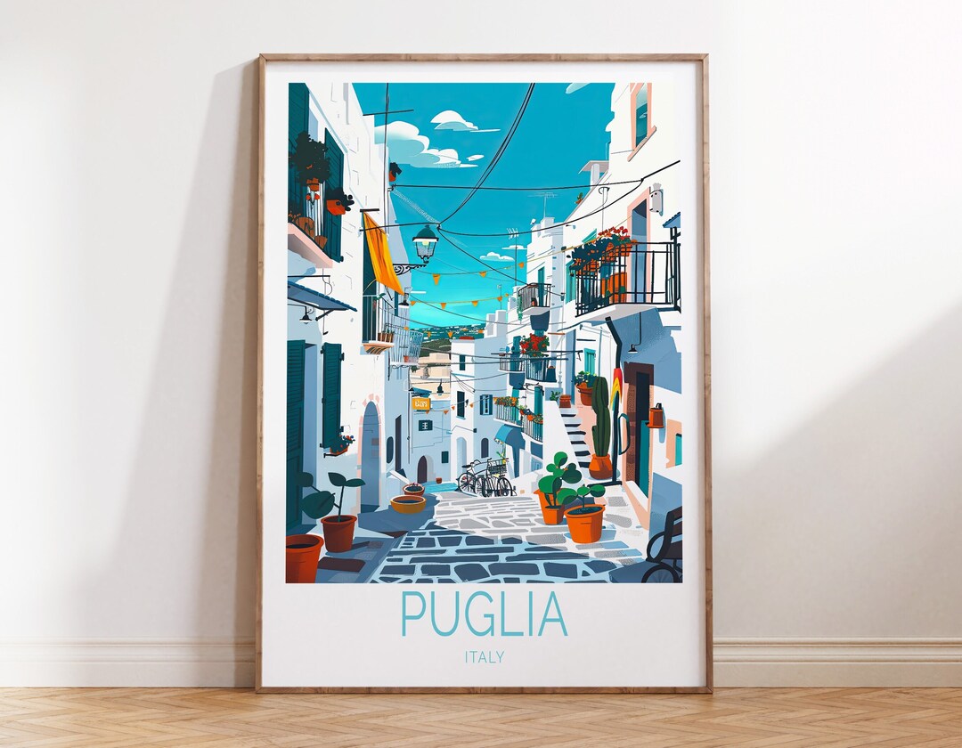 Puglia Travel Print, Italy Travel Wall Art, Italy Puglia Poster, Home ...