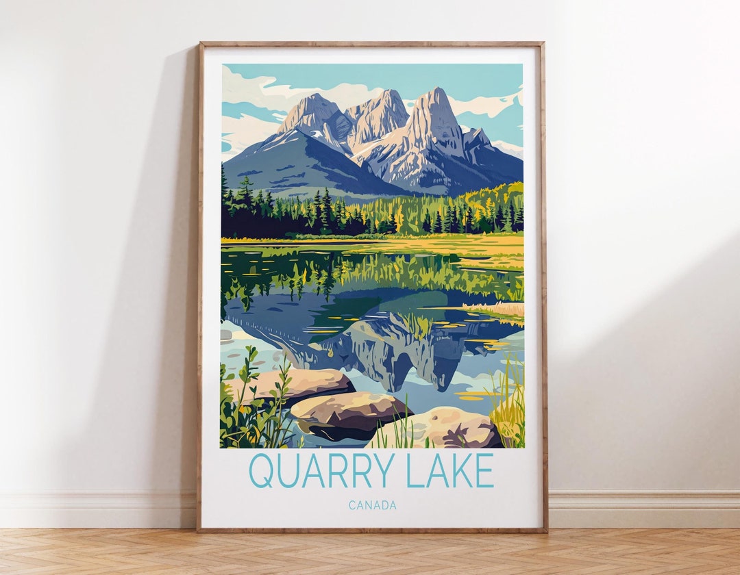 Quarry Lake Canada Poster, Quarry Lake Travel Wall Art, Canada Travel ...