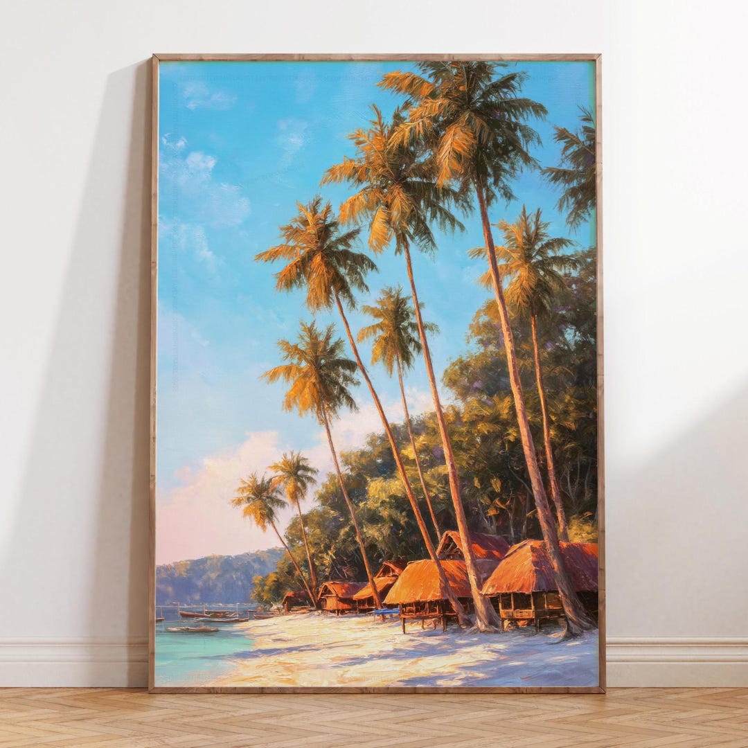 Davao Philippines Oil Painting Print, Samal Island Beach, Tropical ...