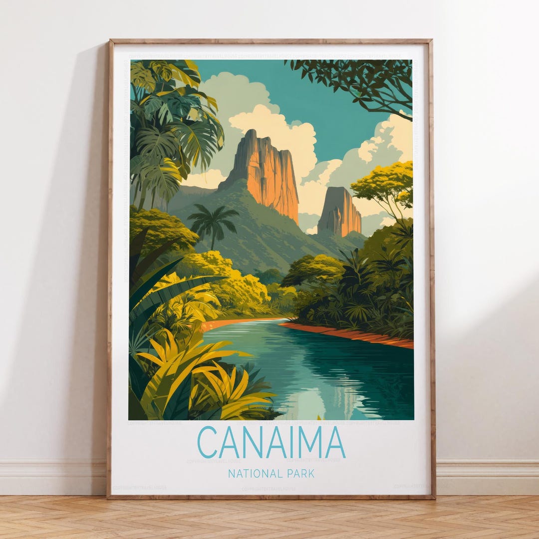 Canaima National Park Travel Print - Venezuela, Canaima Travel Poster ...