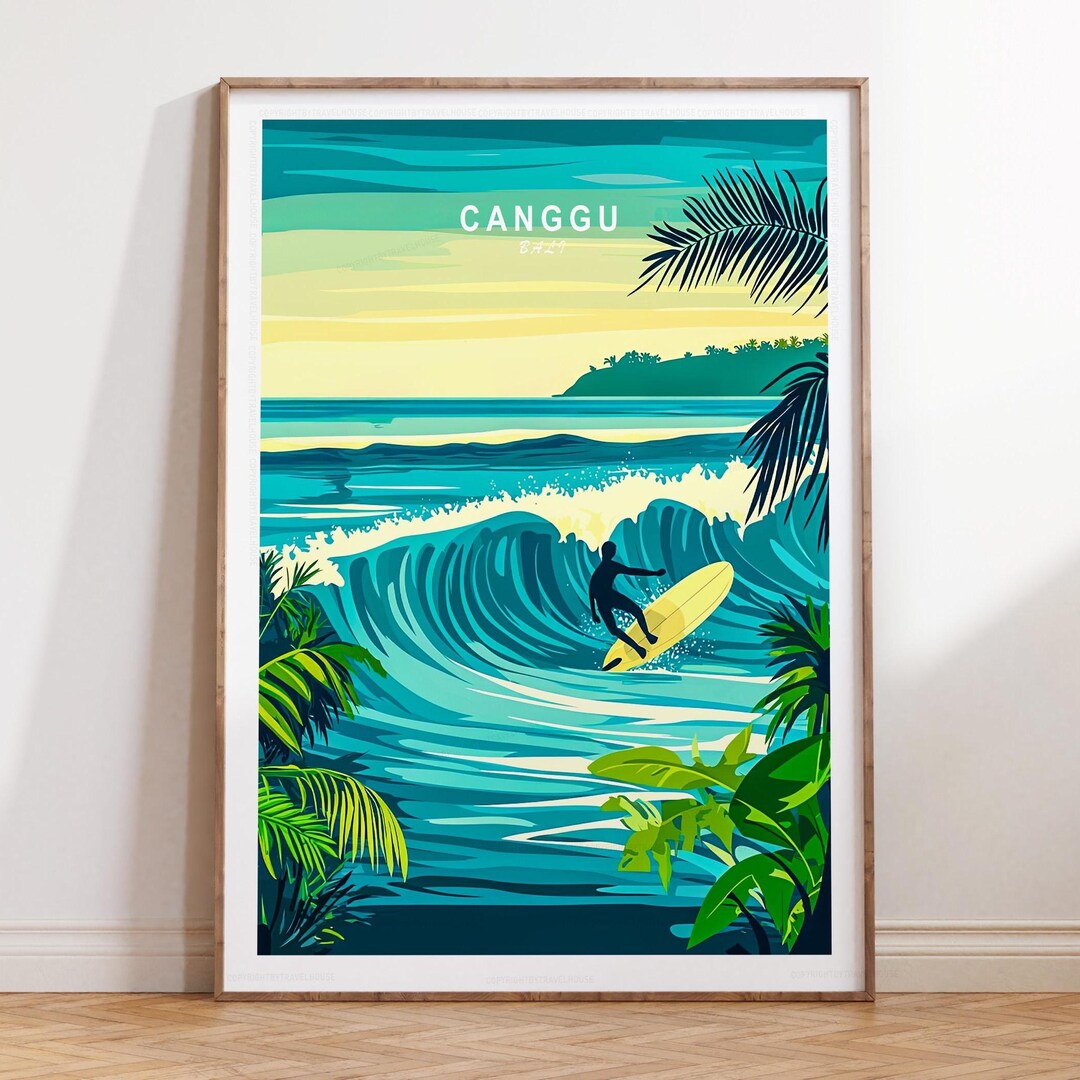 Canggu Bali Travel Poster, Bali Travel Print, Canggu Wall Art Print ...