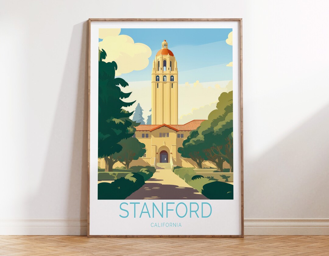 Stanford University Campus Travel Poster, Stanford California Poster ...
