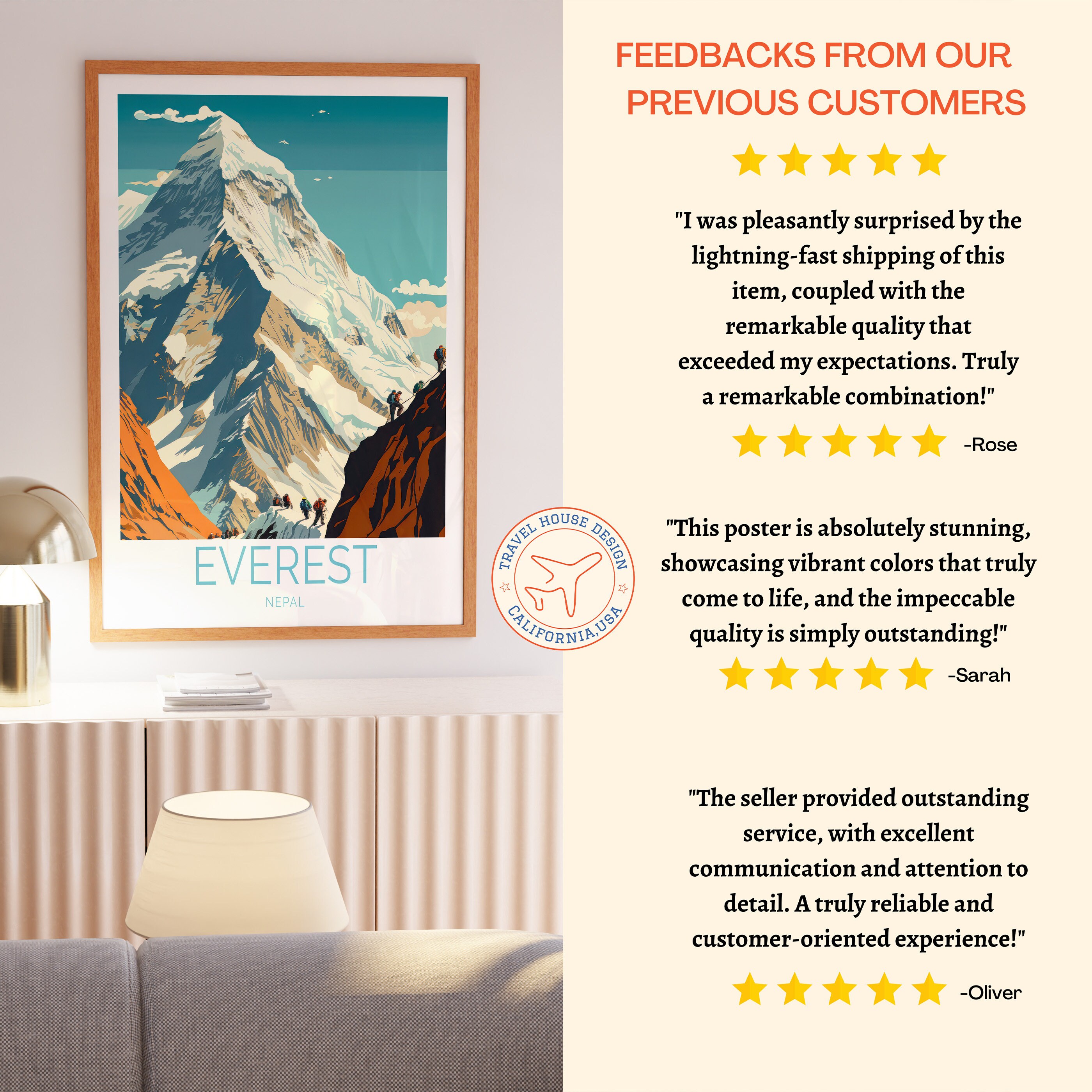Mount Everest Travel Poster, Mount Everest Travel Print, Mount Everest ...