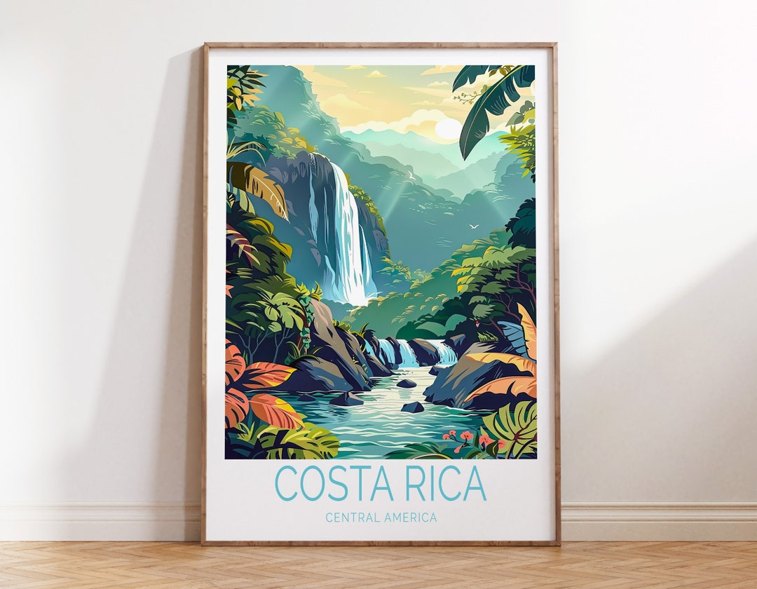 Costa Rica Central America Travel Poster, Central America Wall Art ...