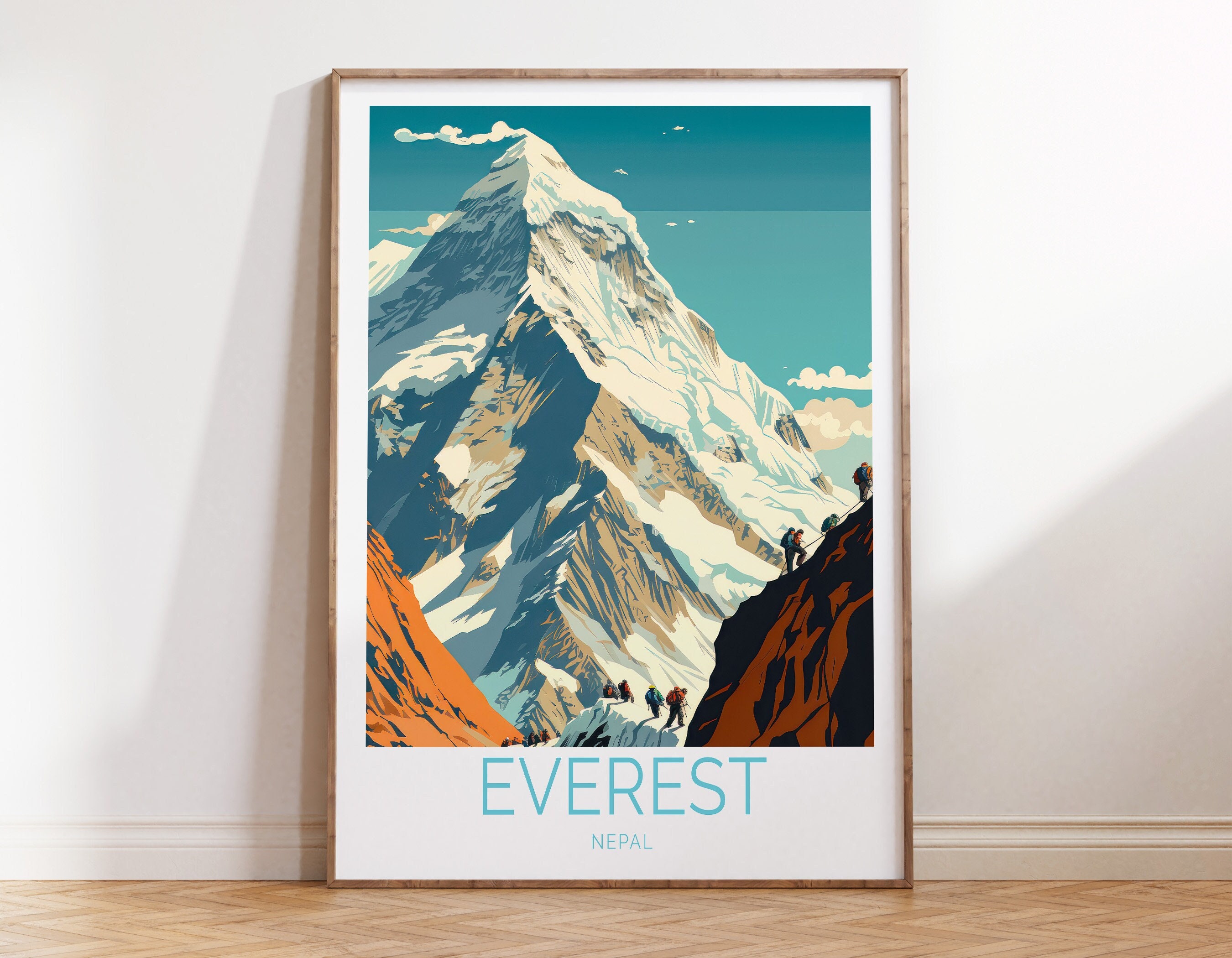 Mount Everest Travel Poster, Mount Everest Travel Print, Mount Everest ...