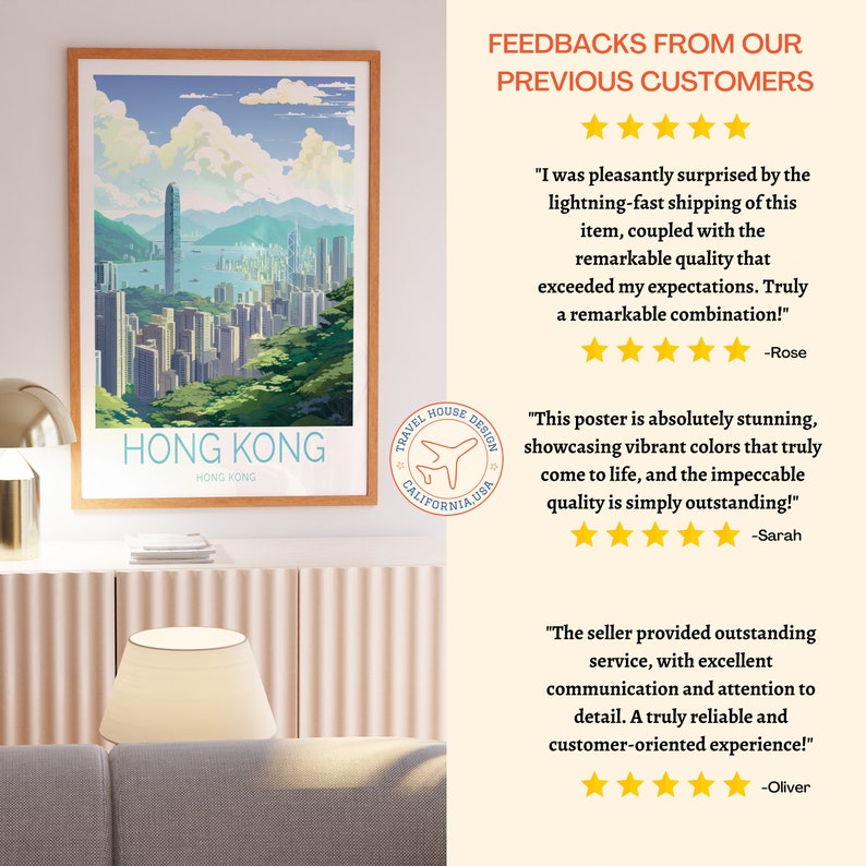 Hong Kong Travel Poster Hong Kong Poster, Hong Kong Travel Wall Art ...