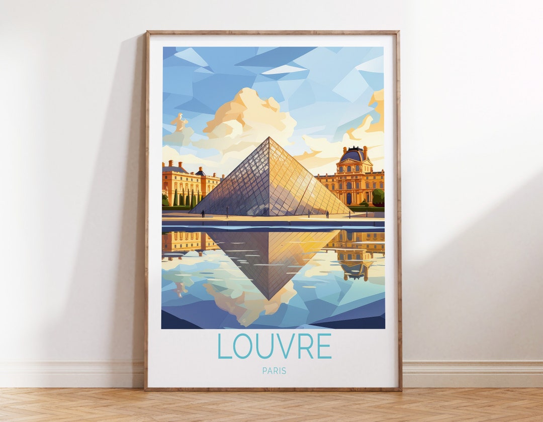 Paris Louvre France Travel Poster, Paris Louvre France Poster, Paris ...