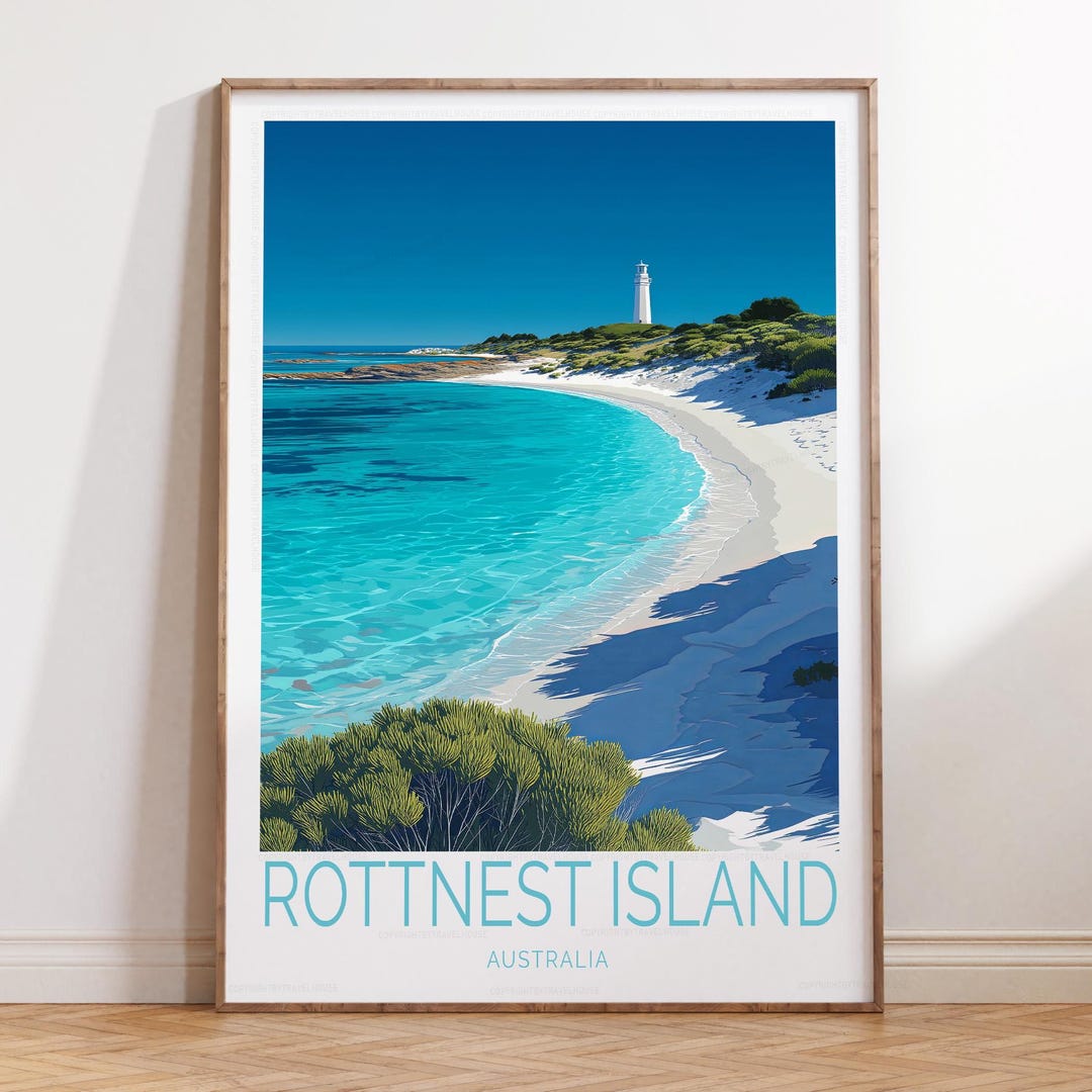 Rottnest Island Australia Travel Poster, Australia Travel Wall Art ...