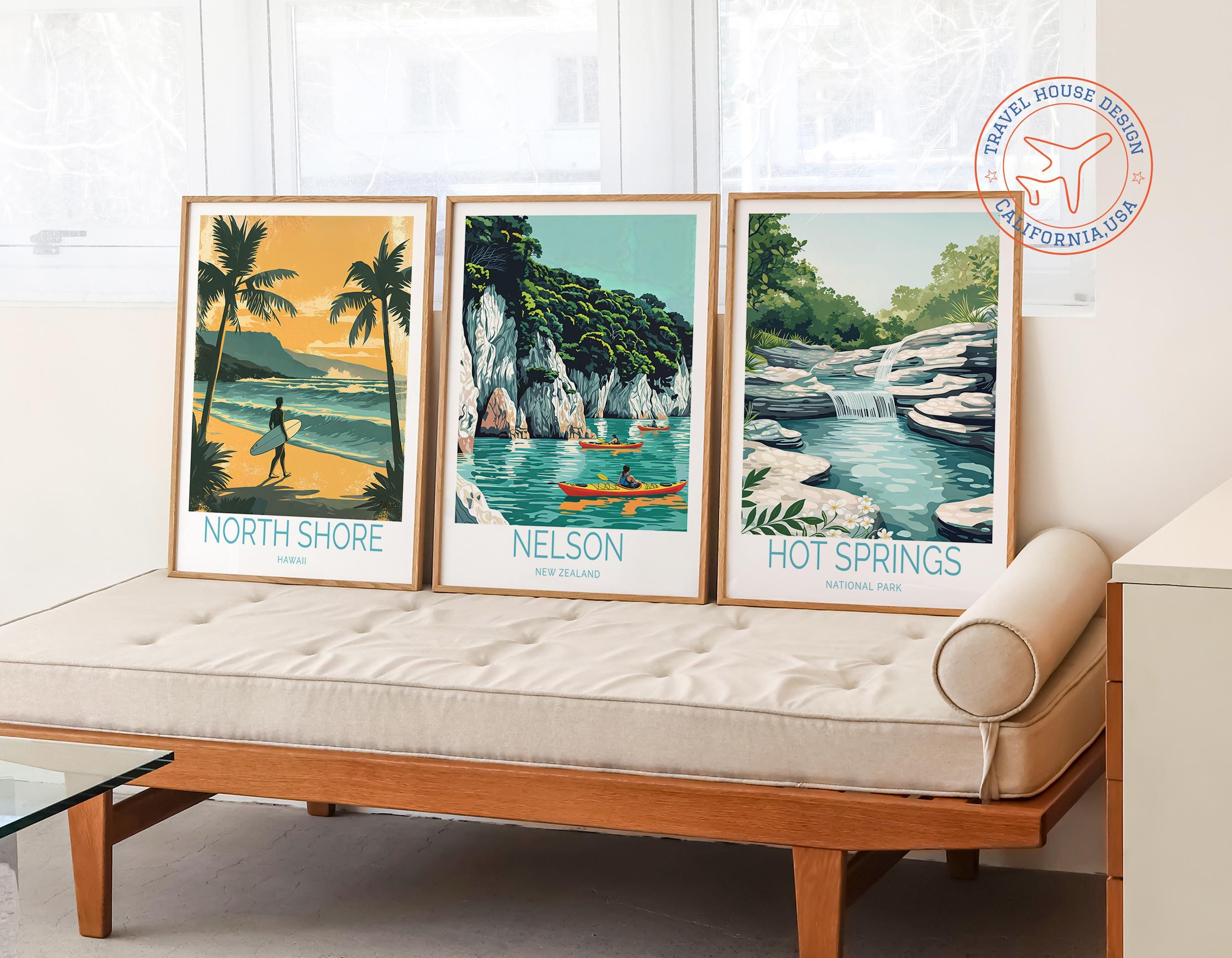 Nelson New Zealand Travel Wall Art, New Zealand Travel Poster, Nelson ...