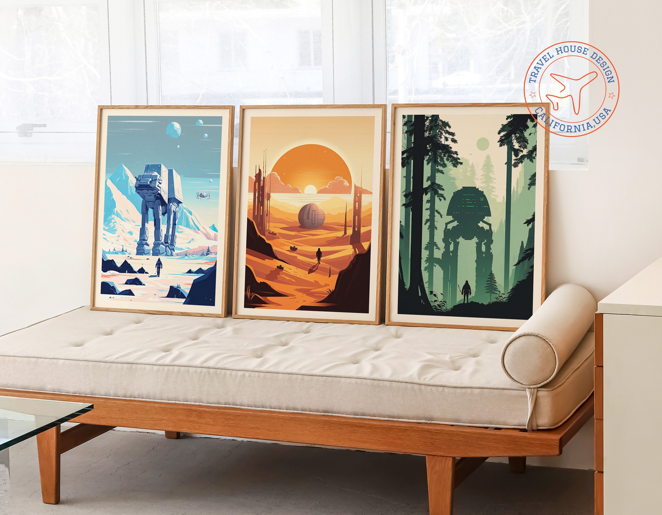 Tatooine Minimalist Star Wars Planet Poster, Star Wars Tatooine Travel ...