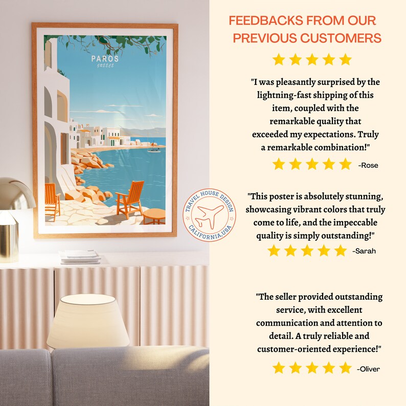 Paros Greece Travel Poster, Paros Poster, Greece Travel Wall Art, Paros ...