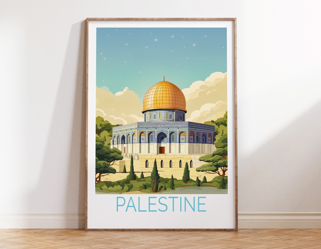 Palestine Travel Poster, Palestine Jerusalem Travel Wall Art, Jerusalem ...