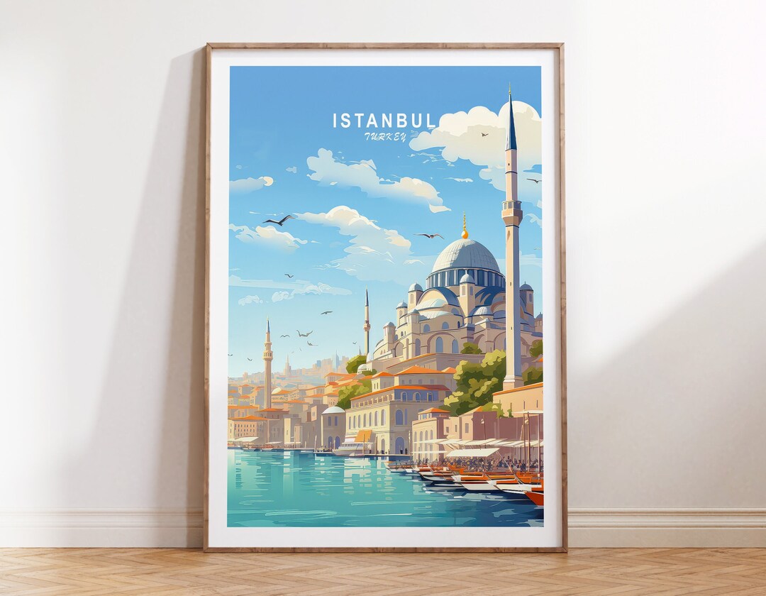 Istanbul Turkey Poster, Istanbul Turkey Travel Poster, Turkey City Wall ...
