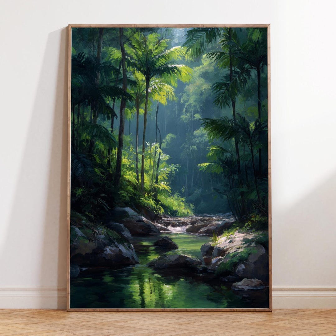 Oil Painting Travel Poster Daintree Australia, Tropical Rainforest ...