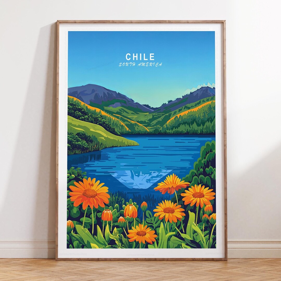 Chile Wall Art Print, Chile South America Travel Poster, South America ...