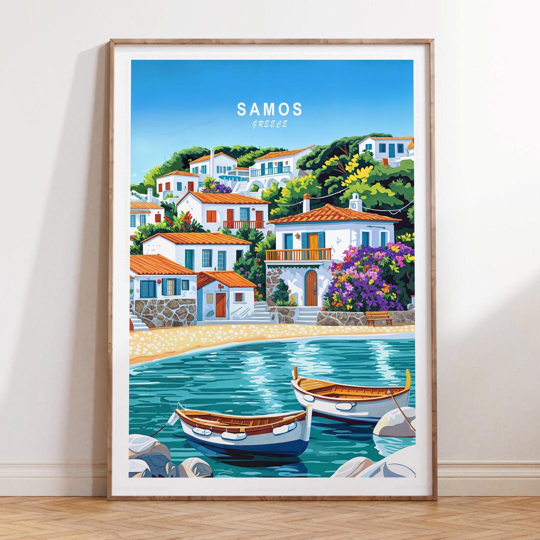 Samos Travel Poster, Samos Greece Wall Art Print, Samos Greece Travel ...