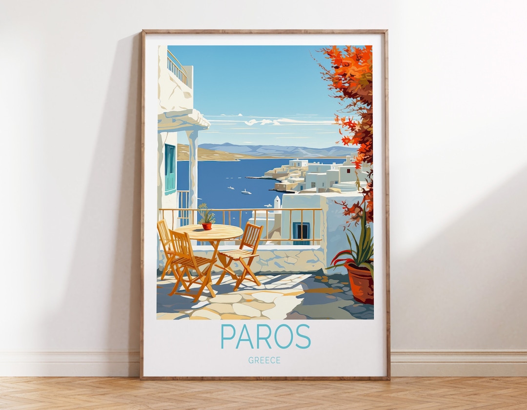 Paros Greece Travel Poster, Paros Greece Poster, Paros Greece Travel ...