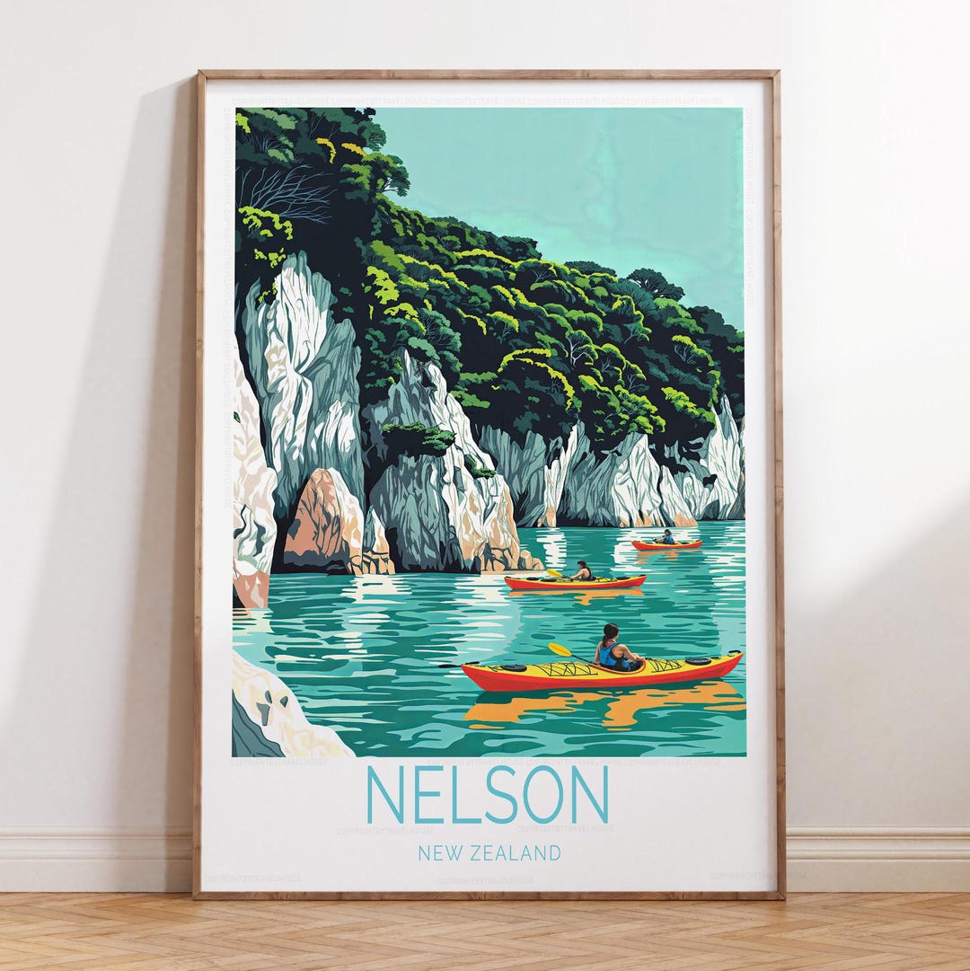 Nelson New Zealand Travel Wall Art, New Zealand Travel Poster, Nelson ...