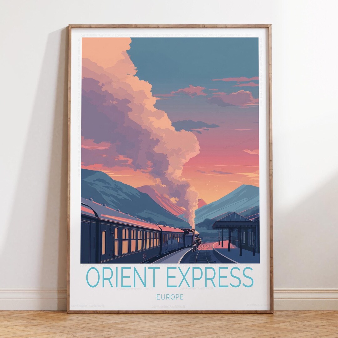 Orient Express Europe Travel Poster – Vintage Train Wall Art Print ...