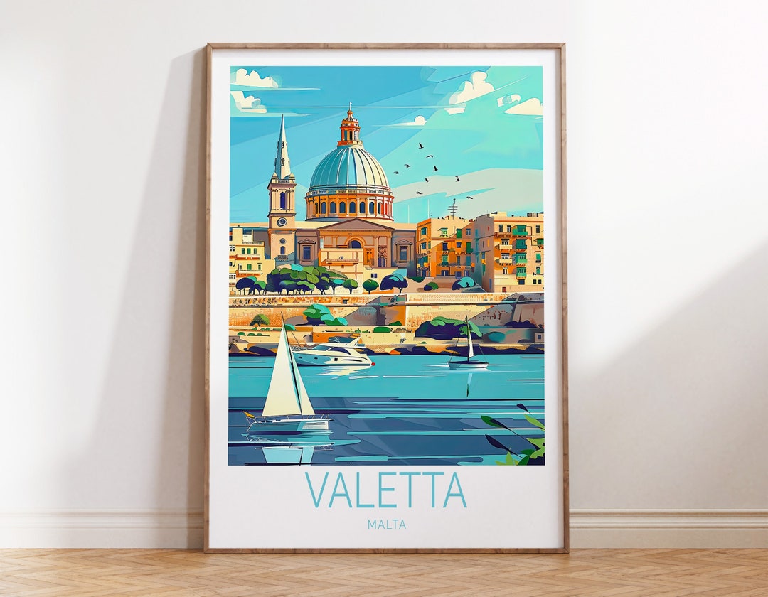 Valetta Malta Travel Poster, Malta Travel Wall Art, Malta Travel Print ...