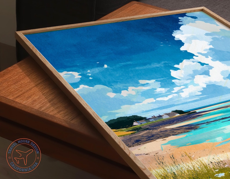 Watercolor Travel Art , Marazion Cornwall Coast, St Michaels Mount View ...