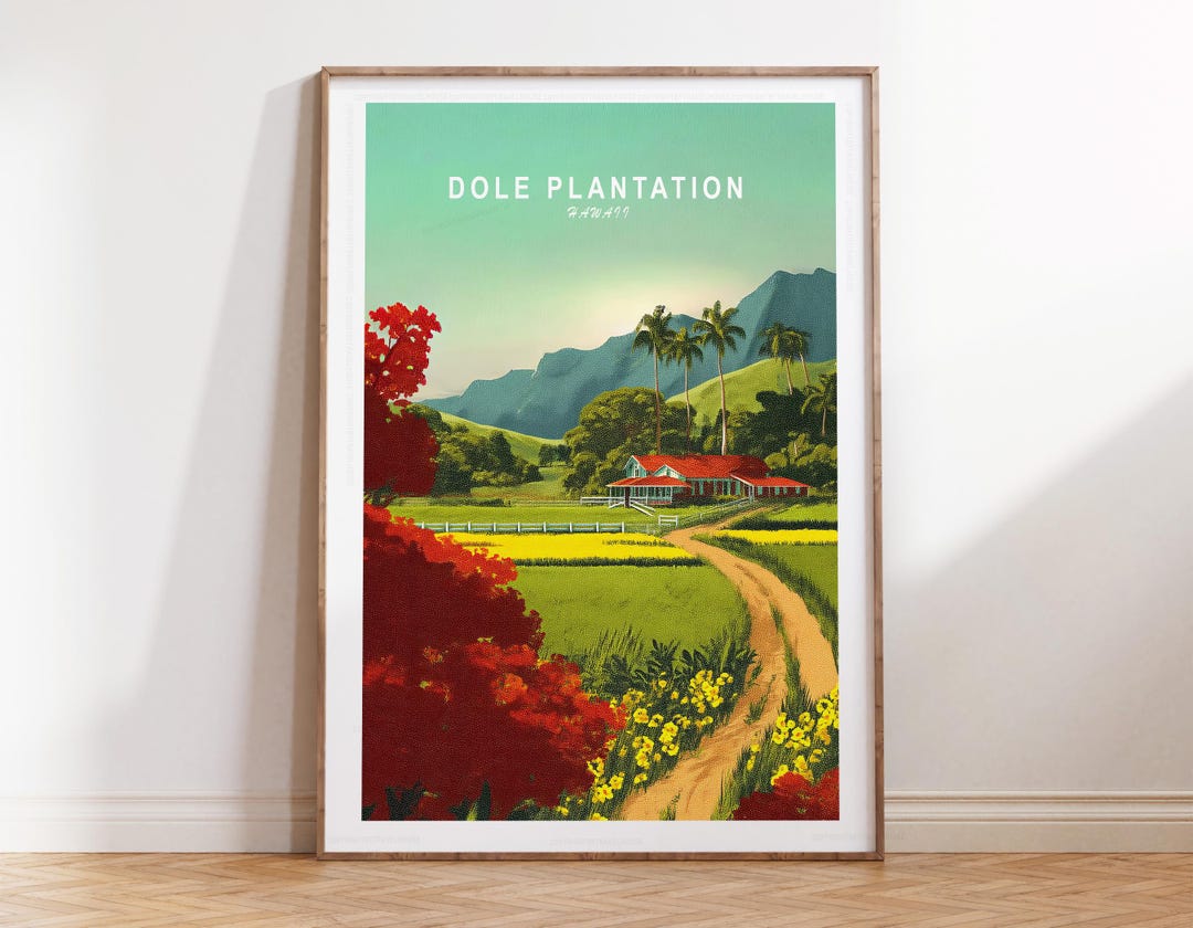 Dole Plantation Travel Poster, Dole Plantation Hawaii Travel Wall Art ...