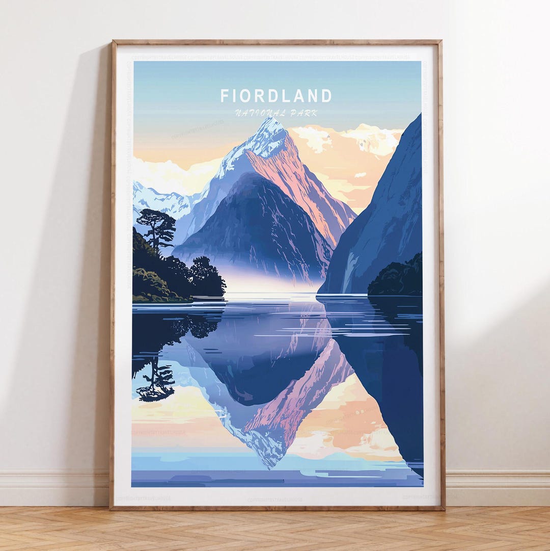 Fiordland National Park Travel Wall Art, New Zealand National Park Art ...