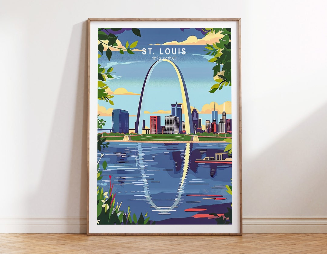 St. Louis Poster, Missouri St. Louis Travel Wall Art, the Gateway Arch ...