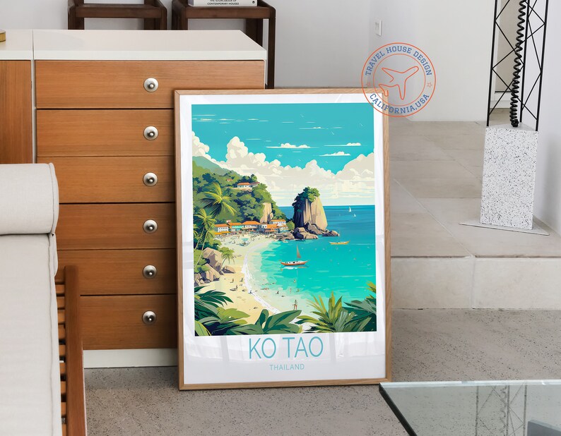 Ko Tao Travel Poster, Ko Tao Thailand Poster, Ko Tao Wall Art, Ko Tao ...