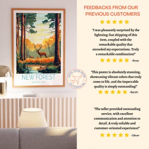New Forest National Park Travel Poster, England Travel Wall Art, New ...