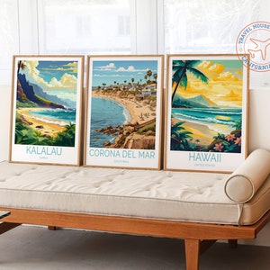 Corona Del Mar Newport Beach California Travel Poster, California ...