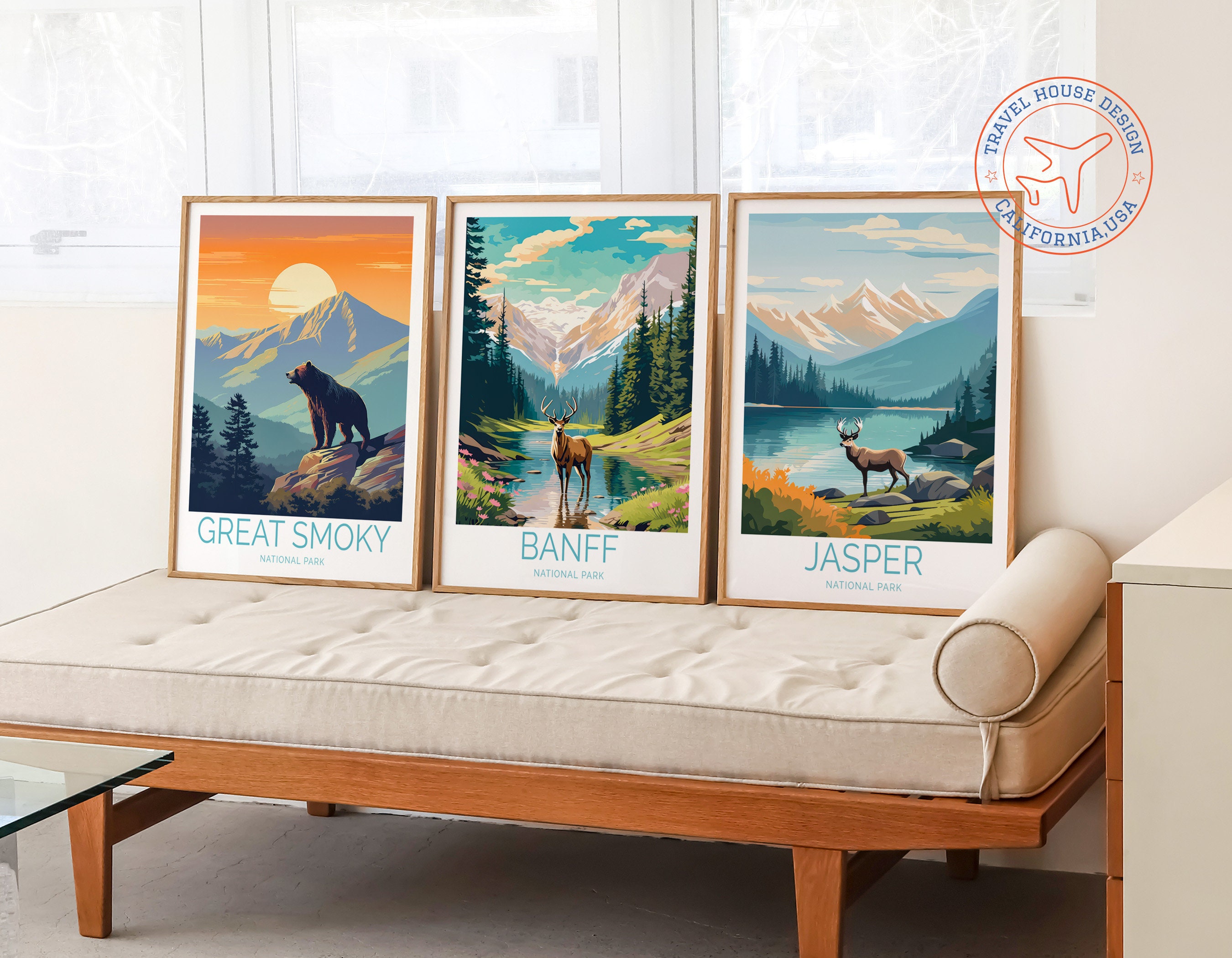 Banff National Park Travel Poster, Banff Canada Poster, Banff National Park Travel Wall Art ...