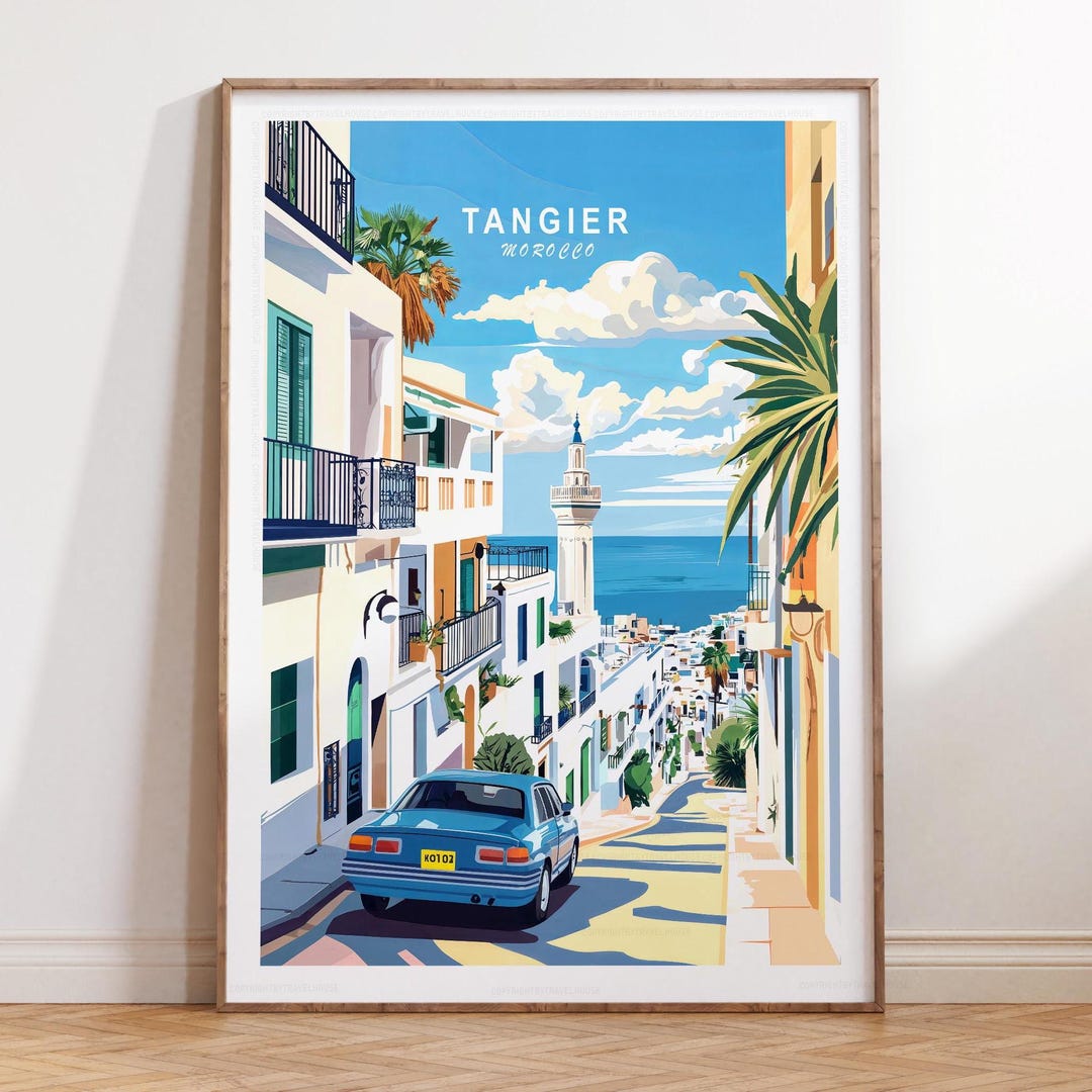 Tangier Travel Poster, Tangier Morocco Travel Print, Morocco Travel ...