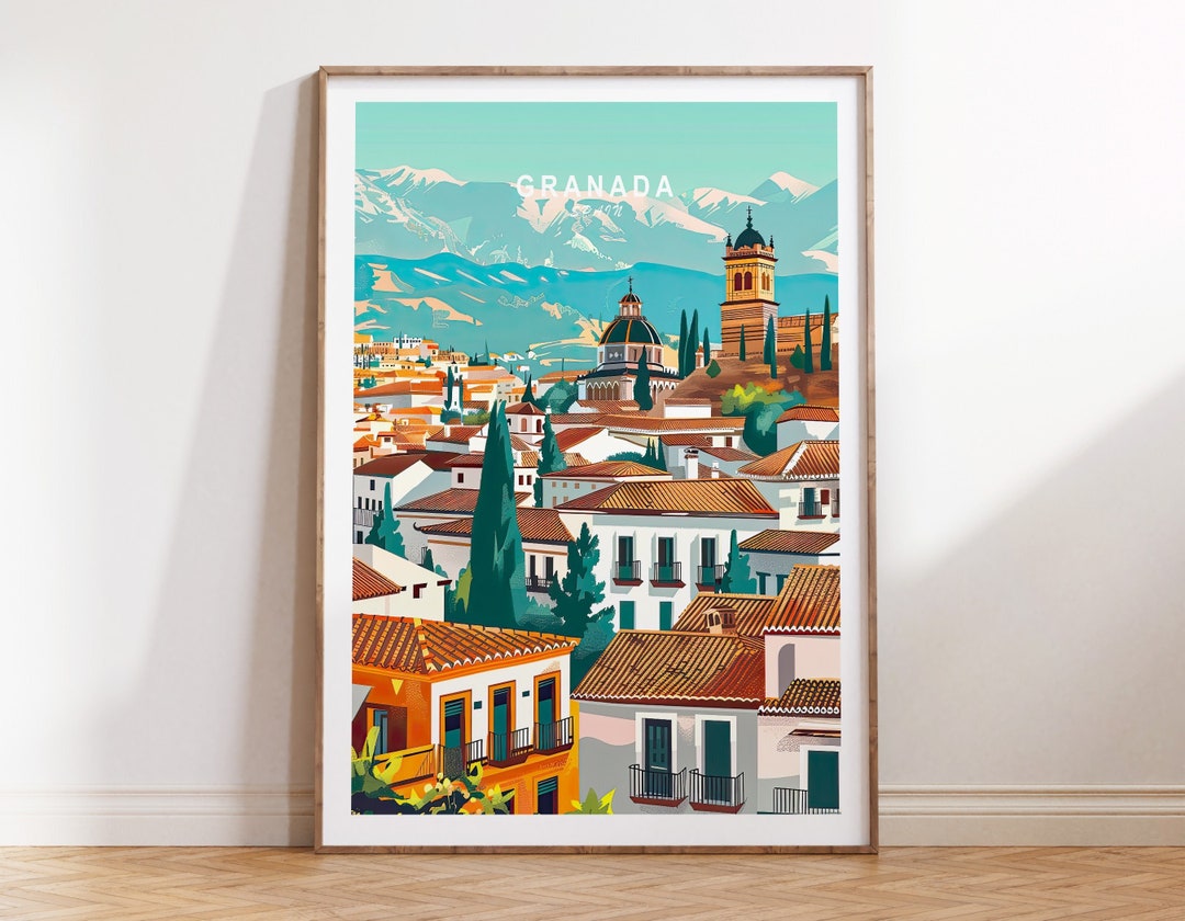 Granada Spain Travel Print, Spain Travel Poster, Granada Spain Wall Art ...