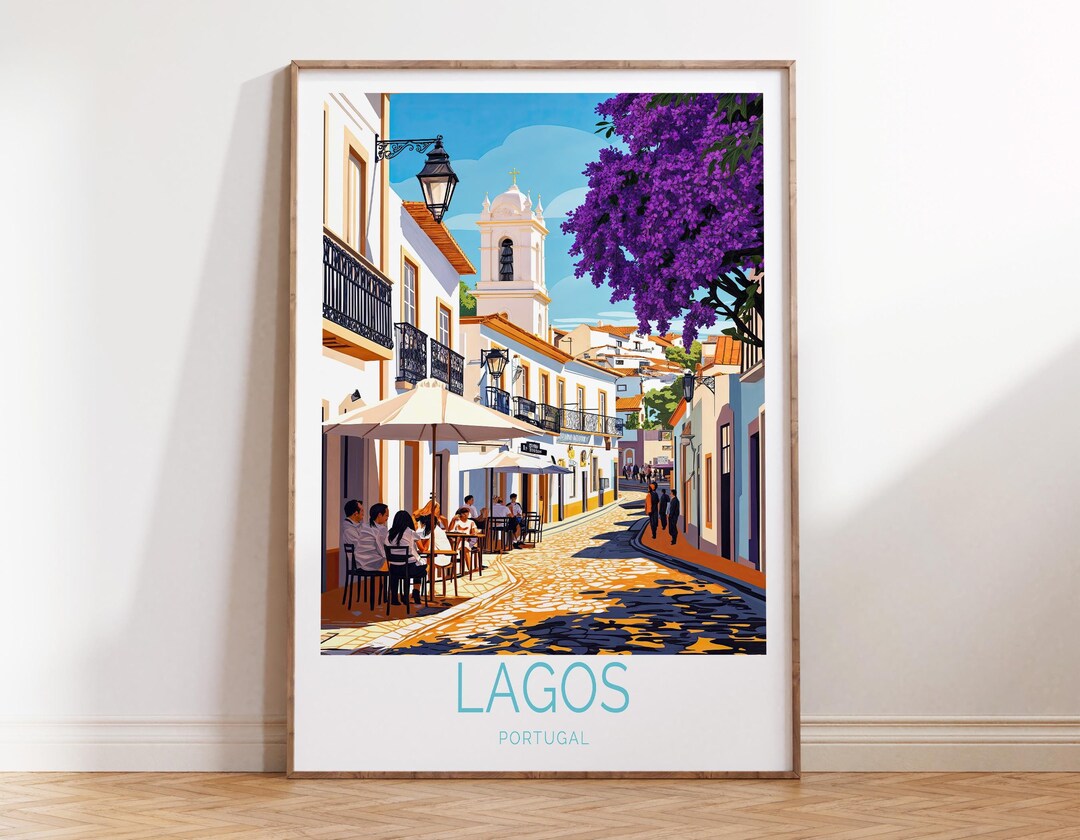 Lagos Portugal Travel Poster, Lagos Travel Wall Art, Portugal Travel ...